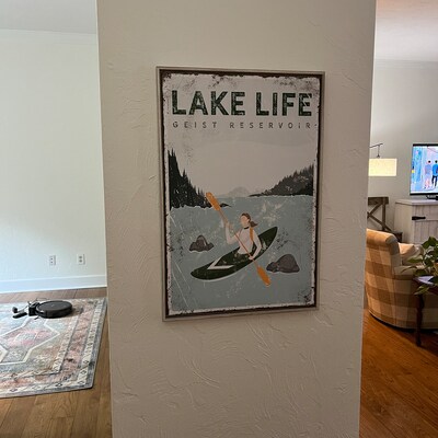 Vintage Lake Sign Personalized Lakehouse Decor Rustic - Etsy