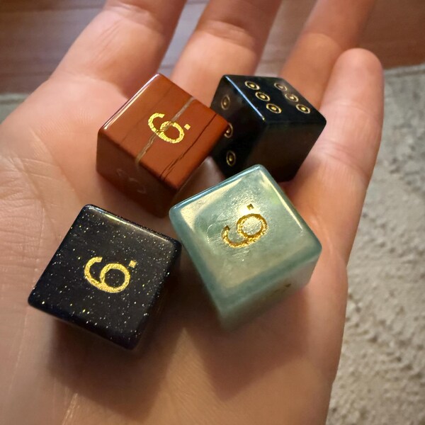 Individual Gemstone Dice-all Material-d4 D6 D8 D10 D% D12 D20-dungeons ...