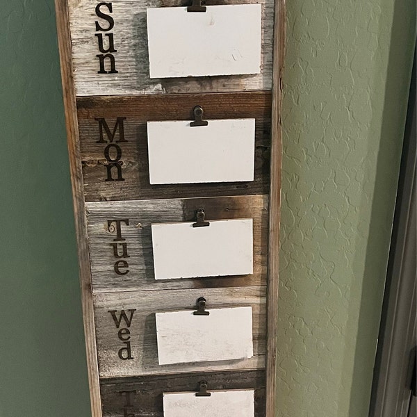 Farmhouse Menu Board - Reclaimed Weekly Dinner Planner - Barn Wood ...