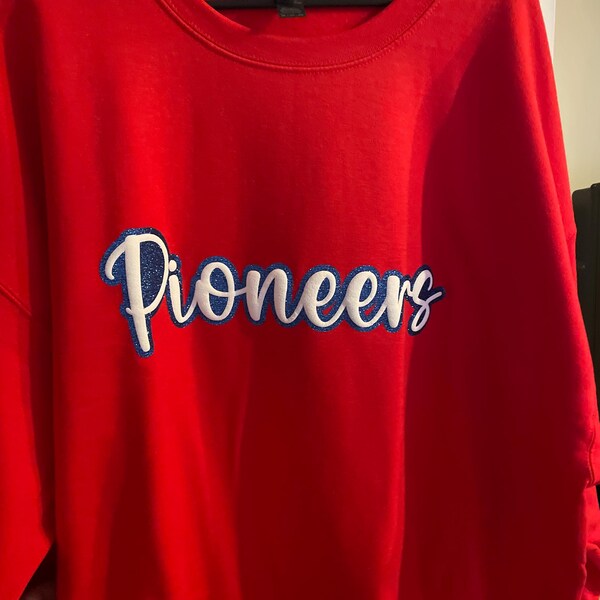 Custom Puff and Glitter Team Name Sweater, Glitter Team Name Sweater ...