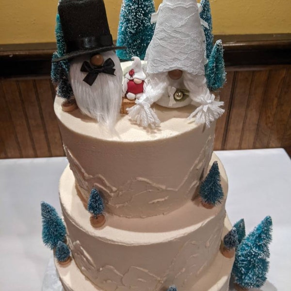 Wedding Gnomes, Gnome Cake Topper, Gift for Engaged Couple, Bride ...