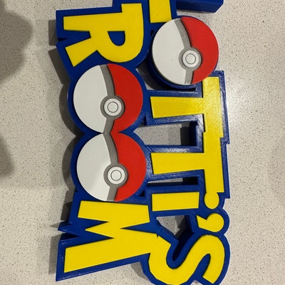 Custom Pokemon Style Name Plate, Personalised Desk Sign, Boy Gift, Gift ...