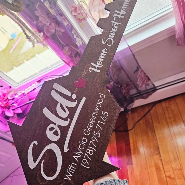 Realtor Sold Key, Wood House Sign (personalized Closing Gift 7360) - Etsy