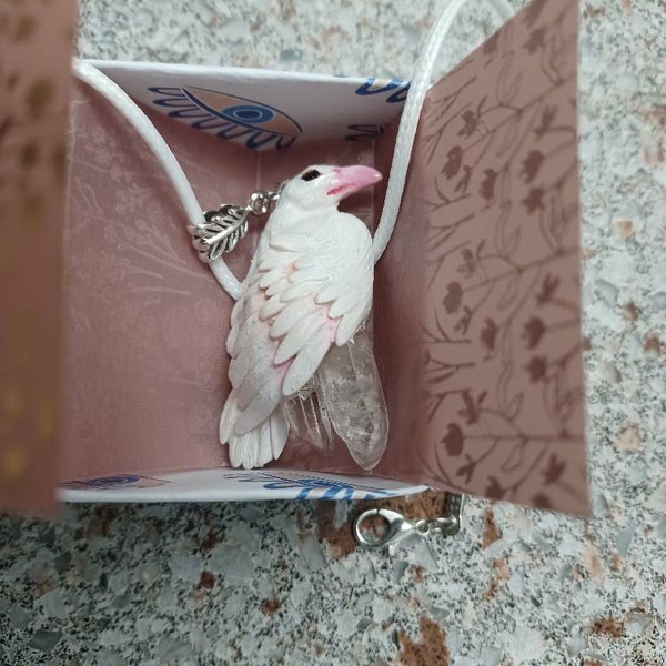 Barn Owl Necklace Black Owl Owl Pendant Polymer Clay - Etsy