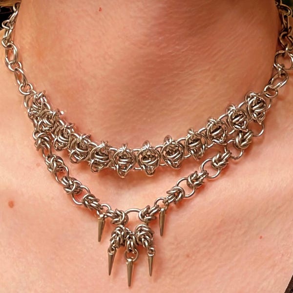 PALOMA Stainless Steel Chainmail Necklace, Western Necklace, Birthday ...