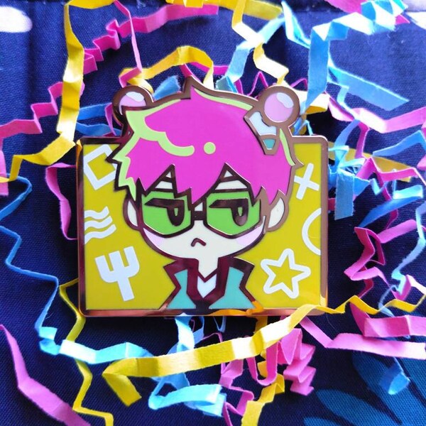 Saiki K Pin, 1.75 Rose Gold Enamel Pin, Disastrous Life of Saiki K ...