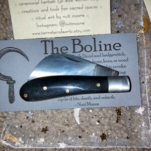 HERB KNIFE Boline With Belt Sheath Herbalist Tool Herbs Foraging Blade ...