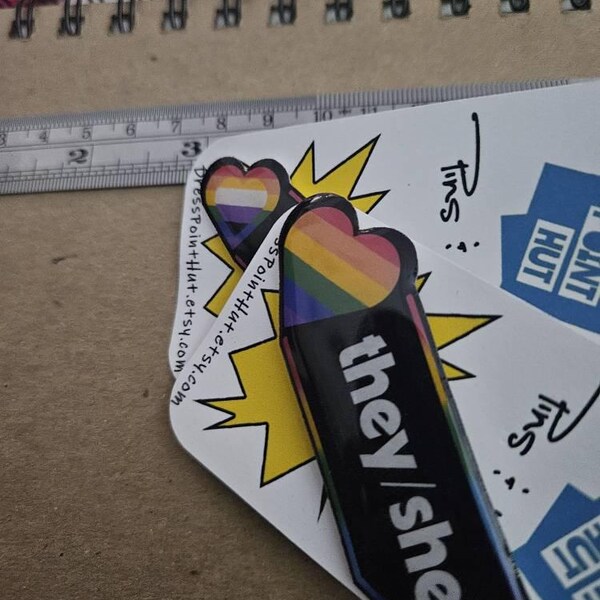 Personalized Pronouns Name Tag | Custom LGBTQ Pride Identity and ...