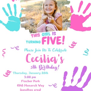 Editable Handful Fifth Birthday Party Invitation for Boy 5th - Etsy