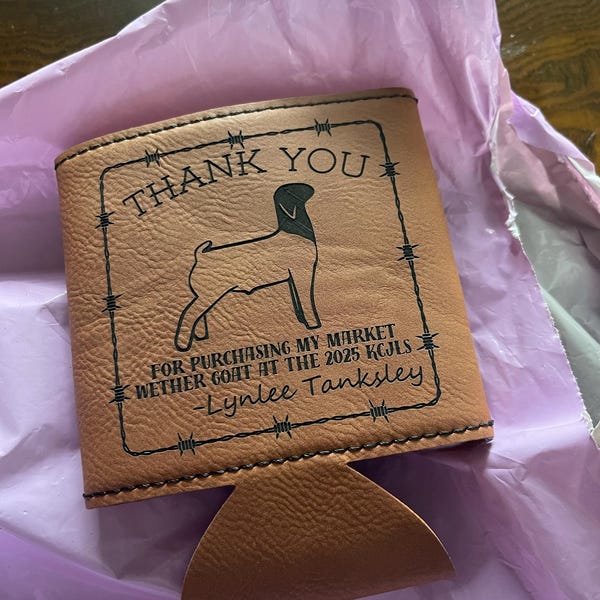 Custom County Fair Gift Set (6) Leatherette Coasters, Rawhide Color ...