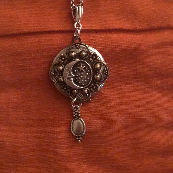 Photo Locket, Starry Sky Locket, Moon and Stars, Anniversary Gift, Gift ...