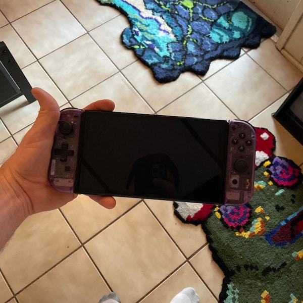 New Custom Nintendo Switch Clear Atomic Purple D-pad Joy-con Controller ...