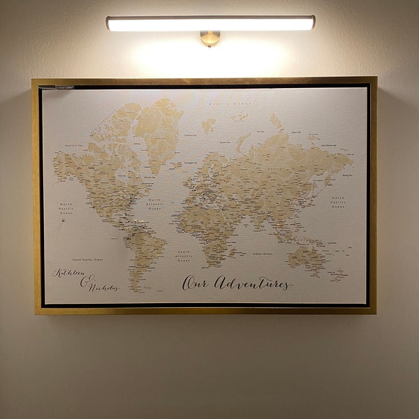 36x24 30x20 Printable World Map With Cities & Capitals, Large Art ...