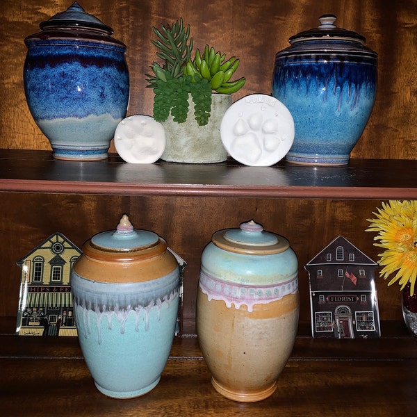 Ceramic Cremation Urn: Memorial Urn for Adult "blue/purple 220 Cubic ...