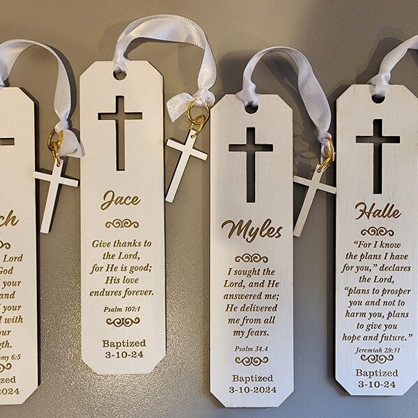 Personalized Engraved Wood Bookmark, Personalized Christian Gift, First ...