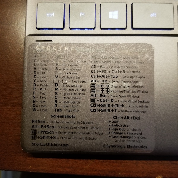 Word/excel (for Windows PC) Keyboard Shortcut Sticker - No-residue ...