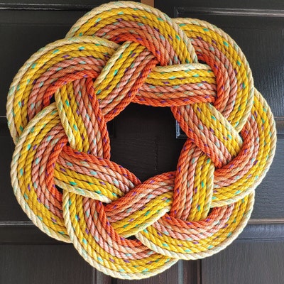 Autumn Wreath, Upcycled Lobster Rope, Maine Made Nautical Wreath, Fall ...