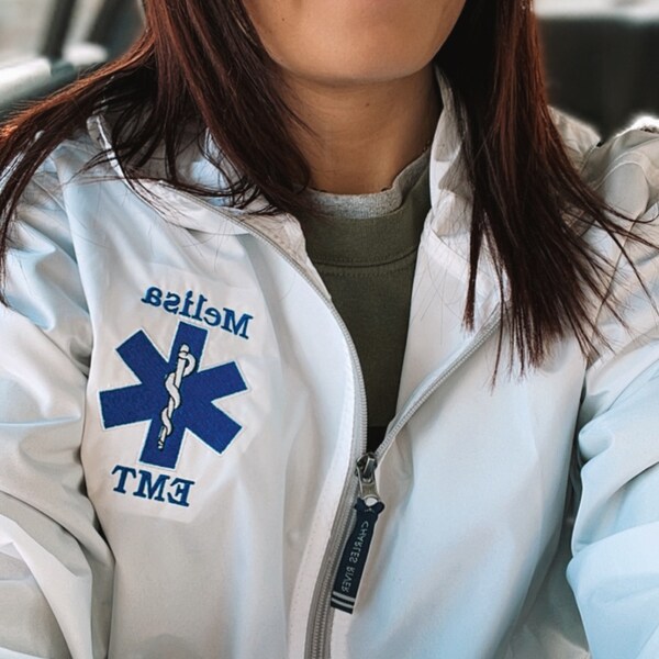 Custom EMT EMS Paramedic Rain Jacket: Charles River Pack-n-go Pullover ...