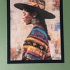 Afro Caribbean Art, Afro Woman Wall Art, Framed Decor, Colorful ...