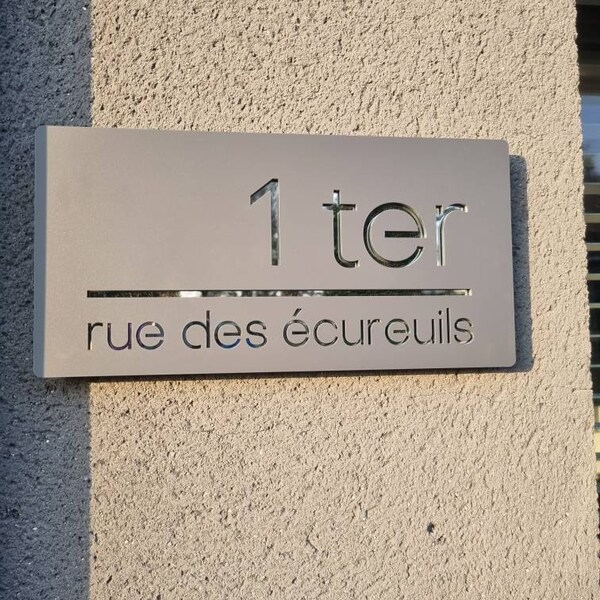 Contemporary Acrylic House Sign Modern Door Number Address Plaque Dark ...