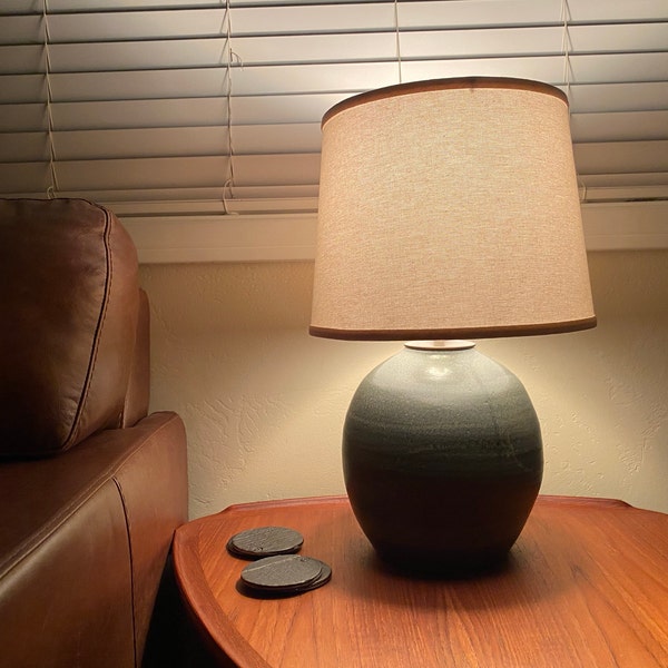 Ceramic Table Lamp | Rib Top Bottle | Fieldmouse | 2C - Etsy