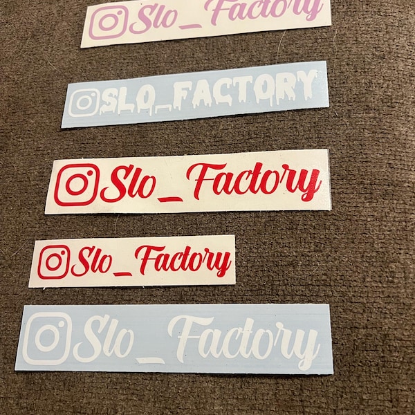 Custom Instagram Name Vinyl Decal - Personalized IG Username Sticker ...