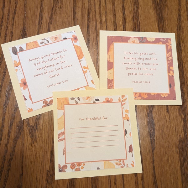 Thanksgiving Scripture Cards | Fall Bible Verse Cards | Digital ...