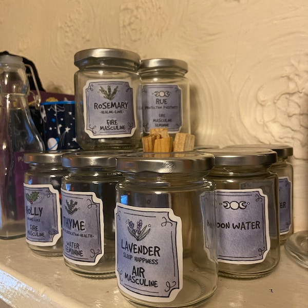 Witchy Apothecary Jar Labels, Sticker Pack, Labels, Kitchen Labels ...