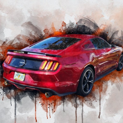 Car Custom Watercolor Portrait, Car Painting From Photo, Personalized ...