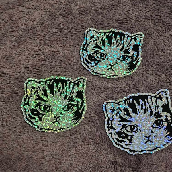 Cute Kitty Cat Stickers | Premium Die Cut Vinyl in Red or Green | 2.5 X ...