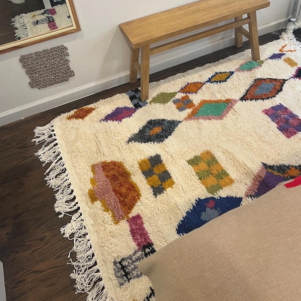 Custom Hallway Beige Moroccan Rug Runner, Beni Ourain Runner Rug ...