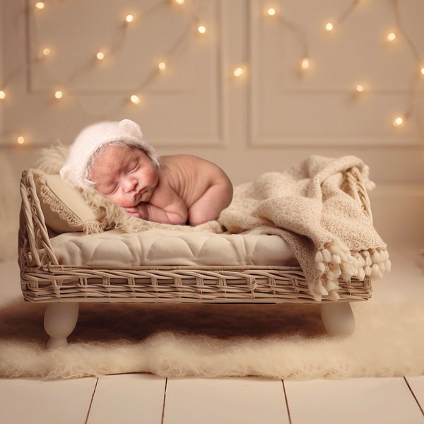 Digital Backdrop Newborn Blue Floral Basket, Newborn Digital Photo Prop ...