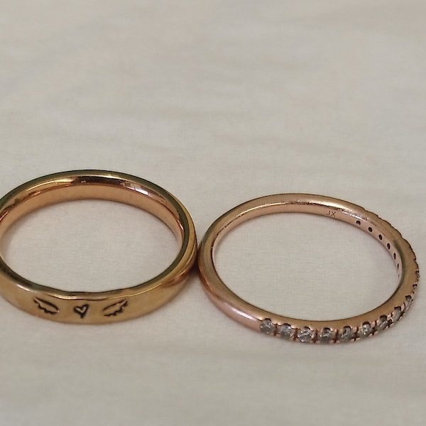 Miscarriage Angel Wing Ring Rose Gold Stainless Steel Stacking Ring ...