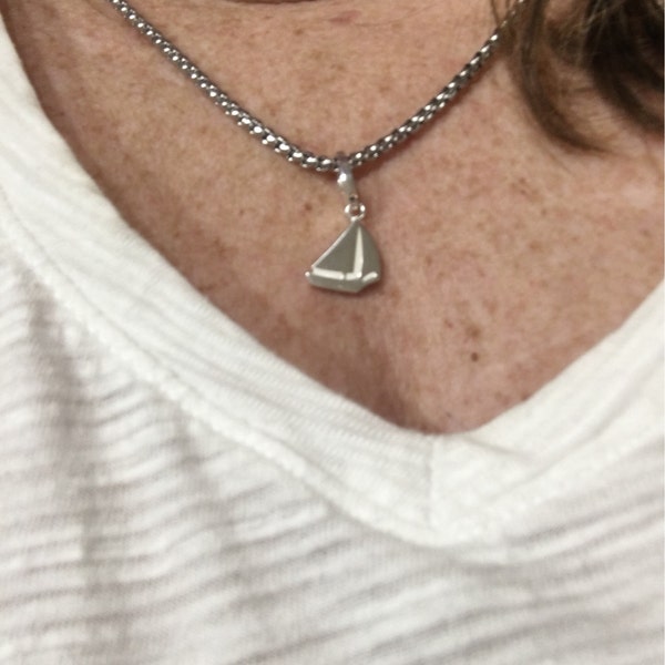 Sailboat Charm Sterling Silver, Nautical Sailing Boating Ocean Charm ...
