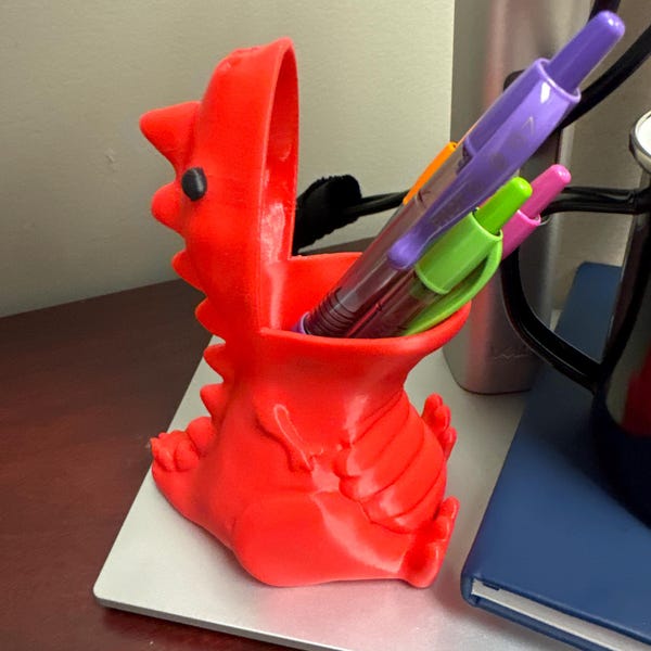 3D Printed Dinosaur Pencil Holder: Desk Organizer Gift - Etsy