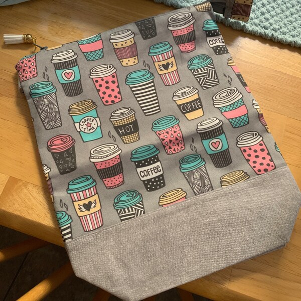 Van Gogh Starry Night Print Fabric, Knitting Project Bag, Medium or ...