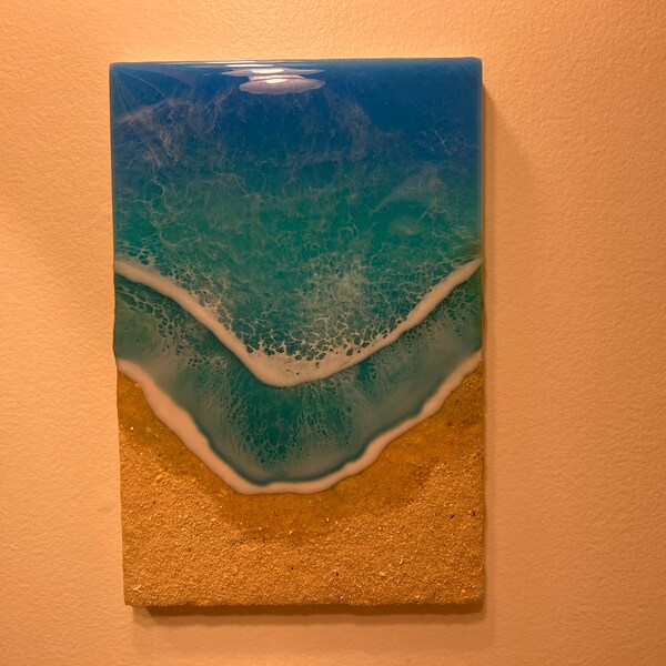 Custom Ocean Wave Aqua Resin Coaster Set of 4 Resin Ocean Coaster ...