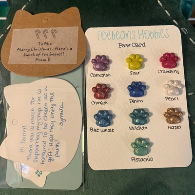 Paw Card mica Handmade Watercolor Paint Mica Metallic - Etsy