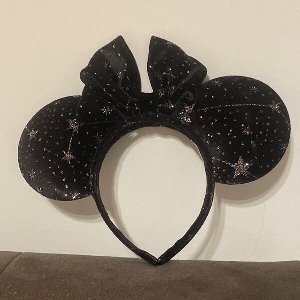 Birthday Minnie Mouse Ears Headband Customizable Sequin Bow Glitter ...
