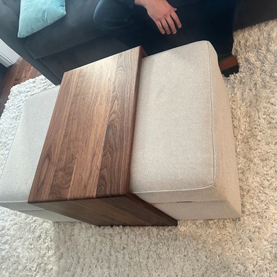 Ottoman Table Top Tray in Walnut, Custom Ottoman Tray, Ottoman Cocktail ...