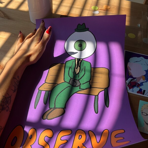 Alien Thinker Poster / Cosmic Poster / Alien Art Print - Etsy