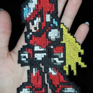 Zero Pixel Art Megaman X Shiny Metallic Embroidery Iron on Patch. - Etsy