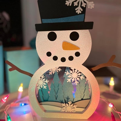 Layered Snowman Luminary SVG, PNG, EPS, Layered Christmas Decor ...