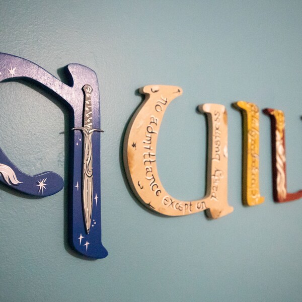 Middle Earth Painted Letters - Hobbit Nursery Letters - Wizard Nursery ...