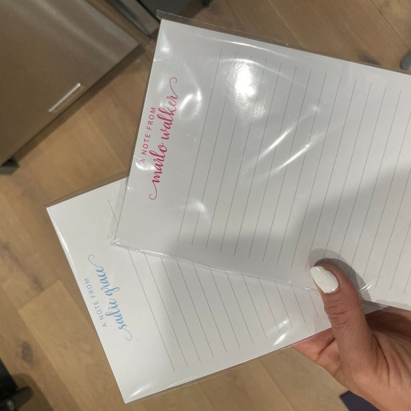 Personalized Modern Calligraphy Script Notepad, Custom A Note From ...