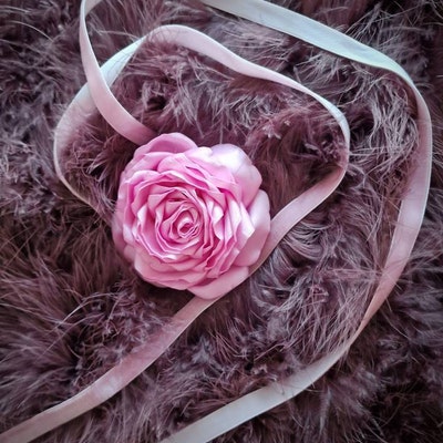 Extra Large Satin Silk Flower Brooch Large Flower Brooch Big - Etsy