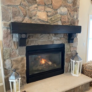 Fireplace Mantel Handmade Snake River Model With Dark Walnut - Etsy