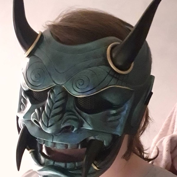 Cool Badass Face Masquerade Mask for Men, Samurai Assassin Scary Oni ...