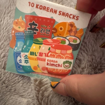 10 Korean Snacks Sticker Pack Water Resistant Laminated Die Cut Sticker ...