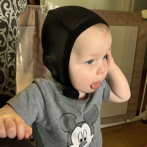 Baby Pilot Hat, Hearing Aid Hat With Mesh, White Mesh Hat, Hat With ...